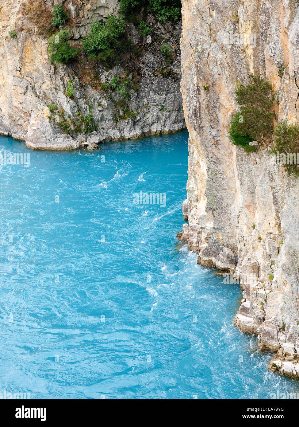 Blue river cliff New Zealand Stock Photo - Alamy
