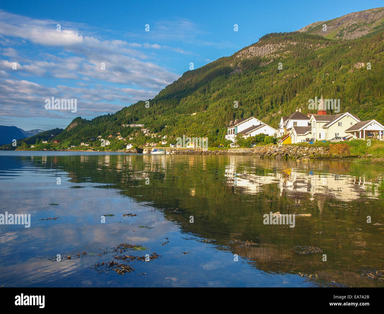 Reflections in Lustrafjorden, Sogne Fjord, Norway Stock Photo - Alamy