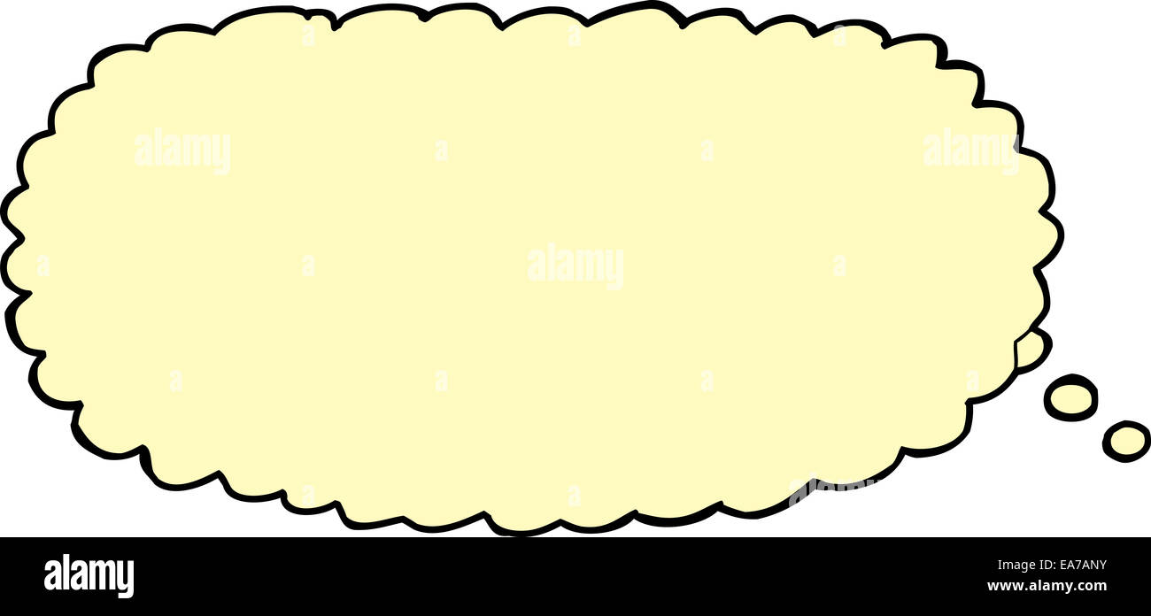 Yellow hand drawn cartoon thought bubble over white Stock Photo - Alamy