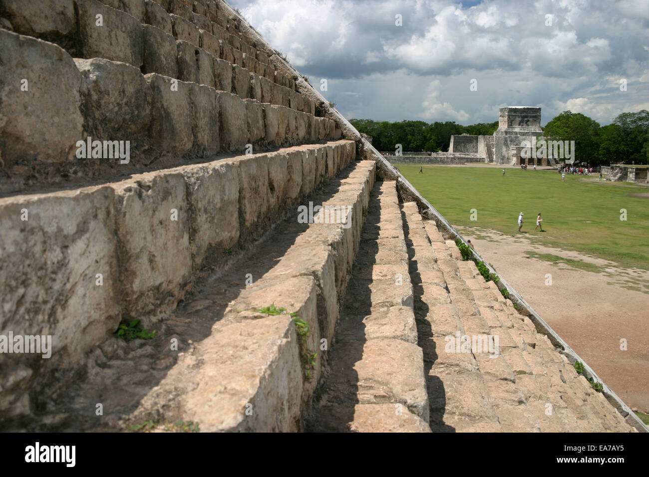 Narrow steps of the Temple of Kukulkan (El Castillo) in the Chichen ...