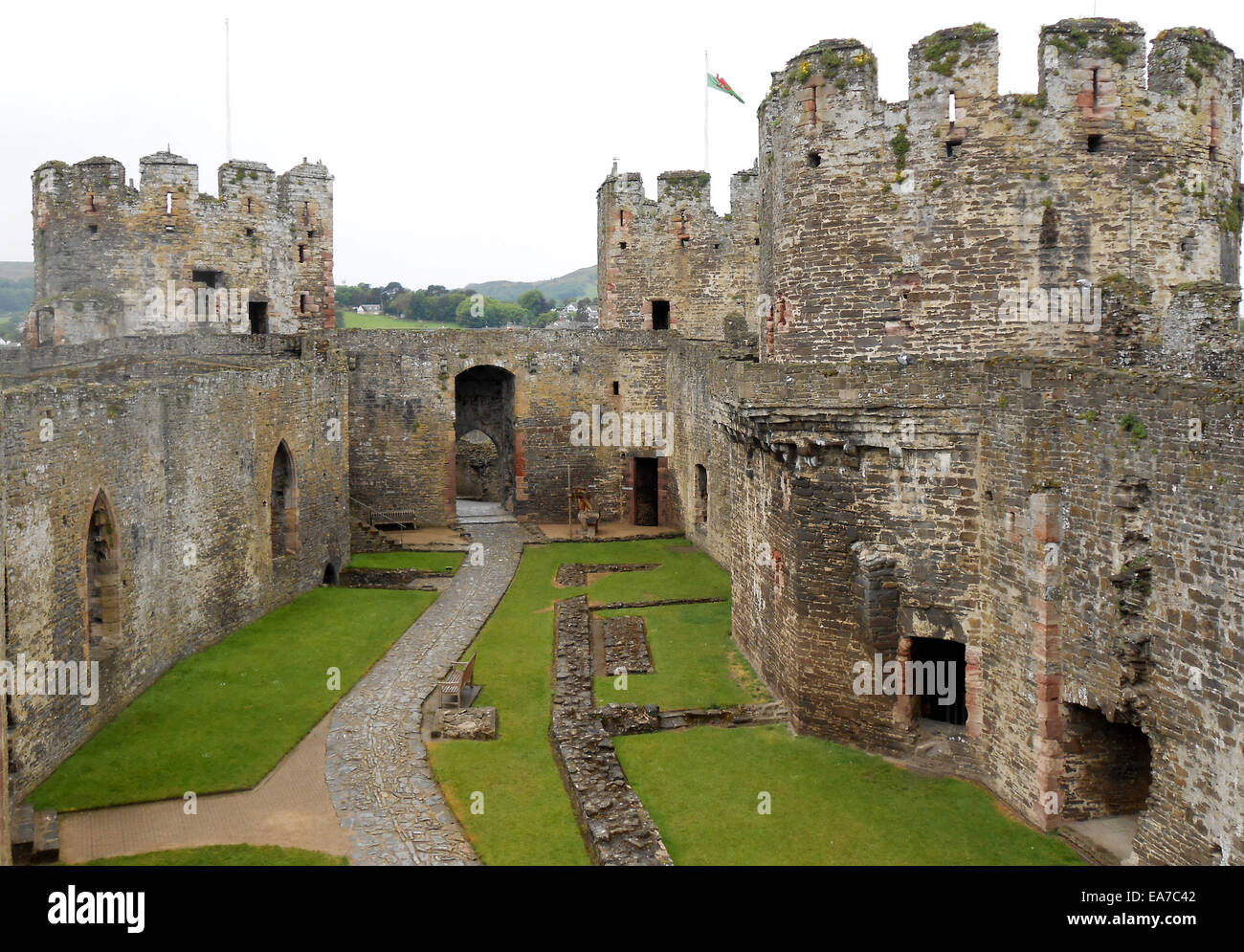Conway, NORTH WALES, BRITAIN. 22nd May, 2014. Conwy Castle is a ...
