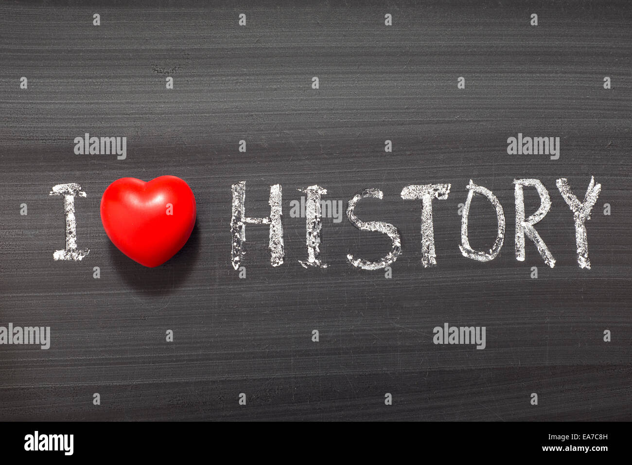 I love history phrase handwritten on the school blackboard Stock Photo ...