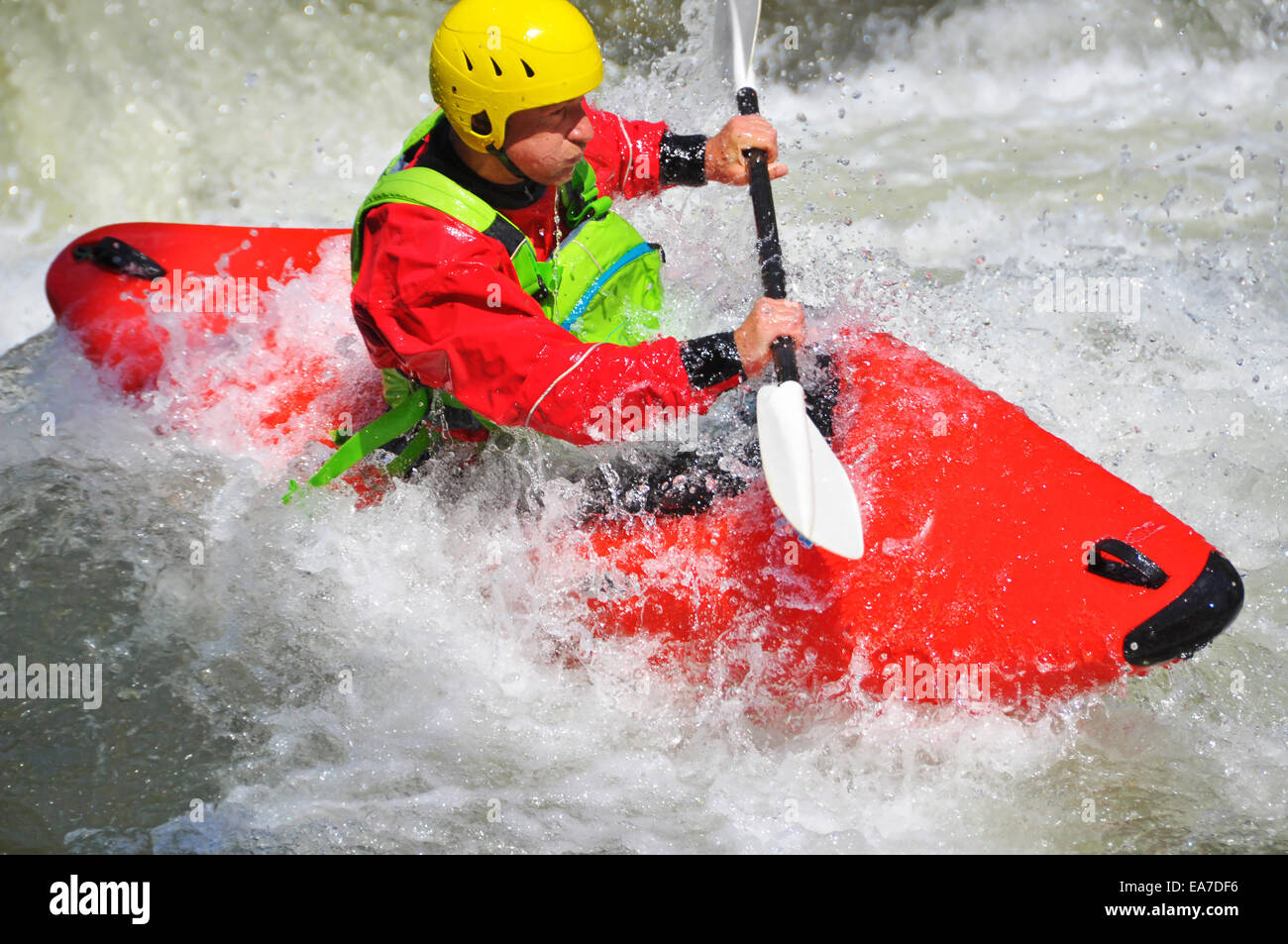 Kayaking as extreme and fun sport Stock Photo - Alamy