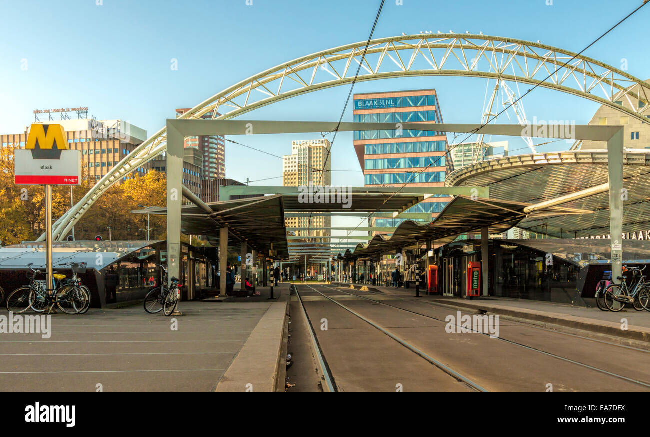 View on Rotterdam Blaak, a railway station and subway station in the ...