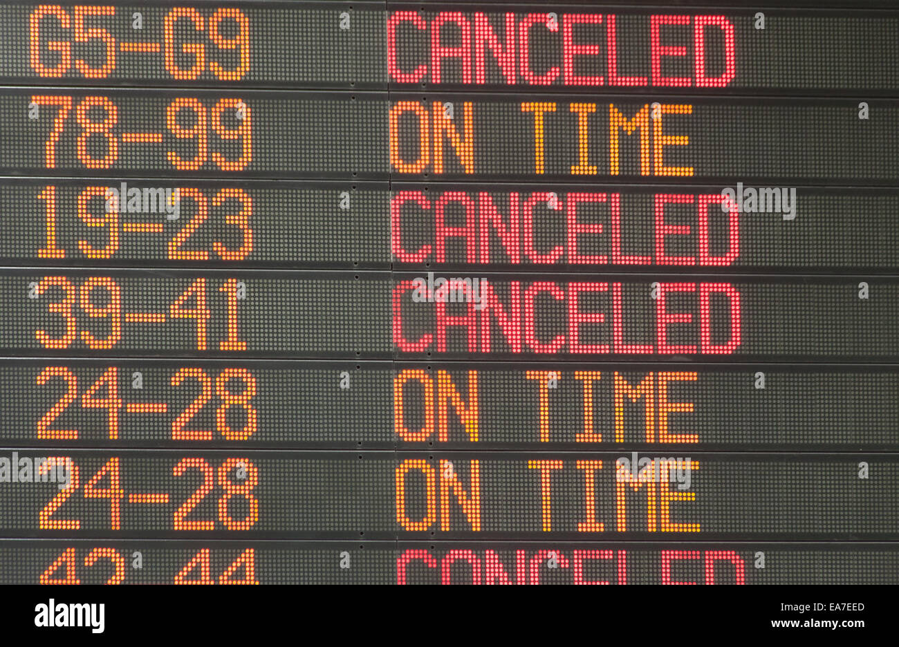 Airport flight board Stock Photo - Alamy