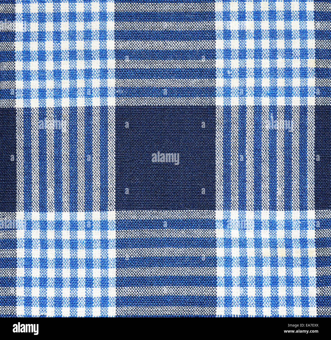 Blue checkered fabric for background Stock Photo - Alamy
