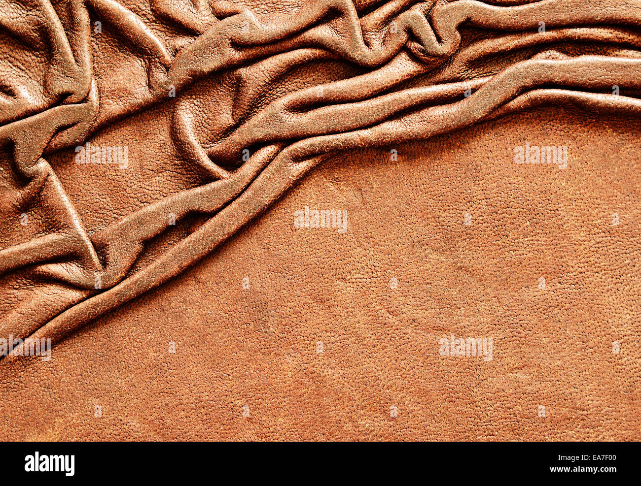 Brown leather with draped folds Stock Photo - Alamy