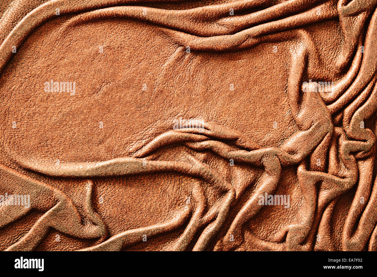 Brown leather with draped folds Stock Photo - Alamy