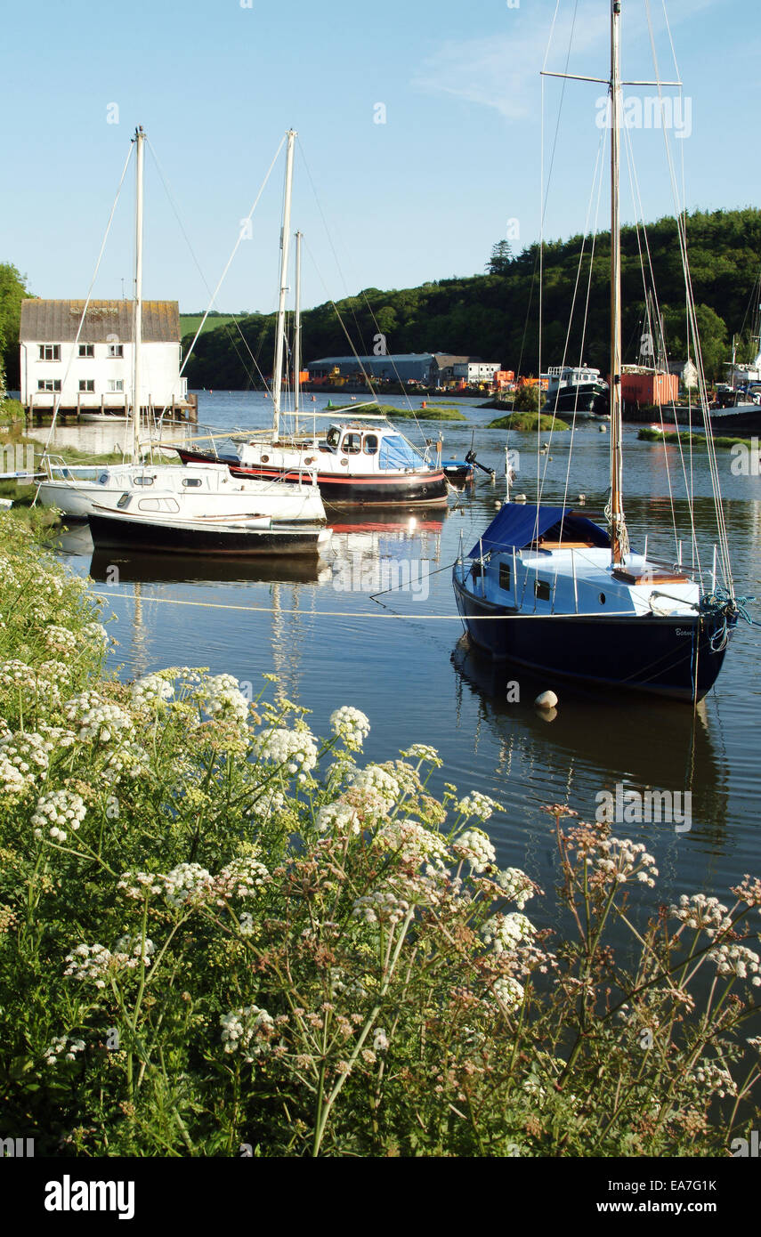 The Helford River at Gweek Helston The Lizard Cornwall England Stock ...