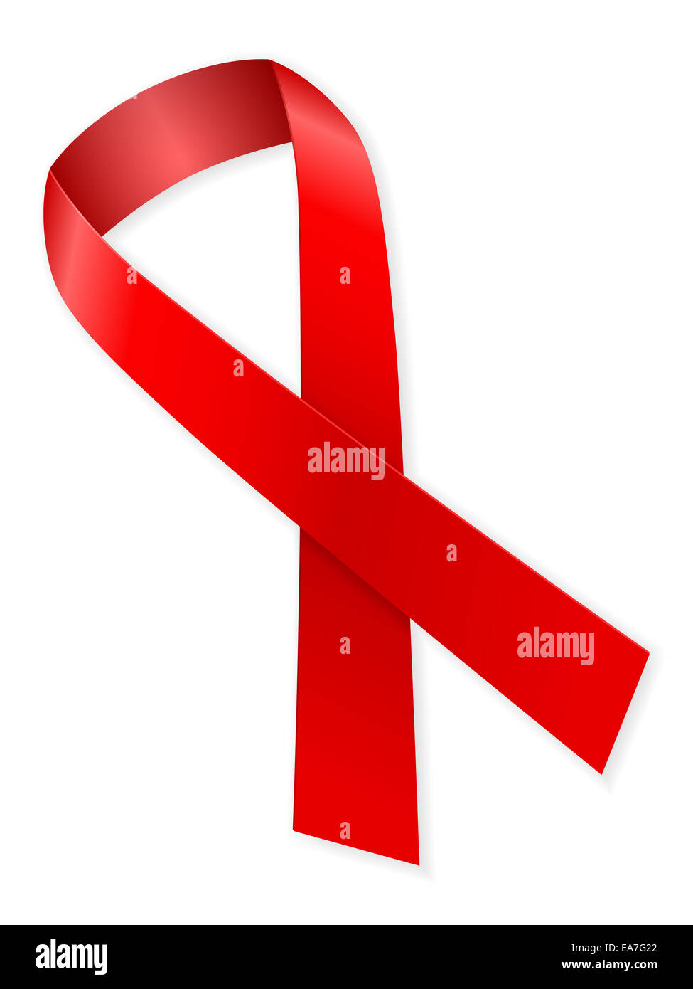 AIDS red ribbon on a white background Stock Photo - Alamy