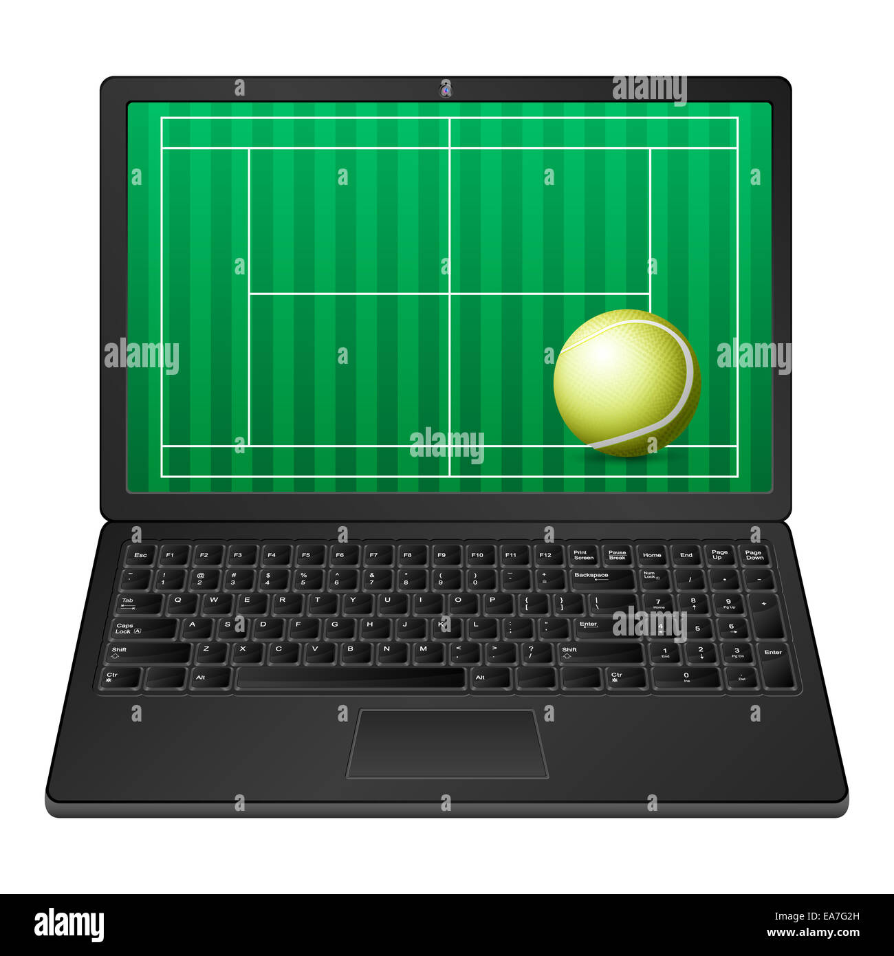 Laptop tennis on a white background. Vector illustration Stock Photo ...