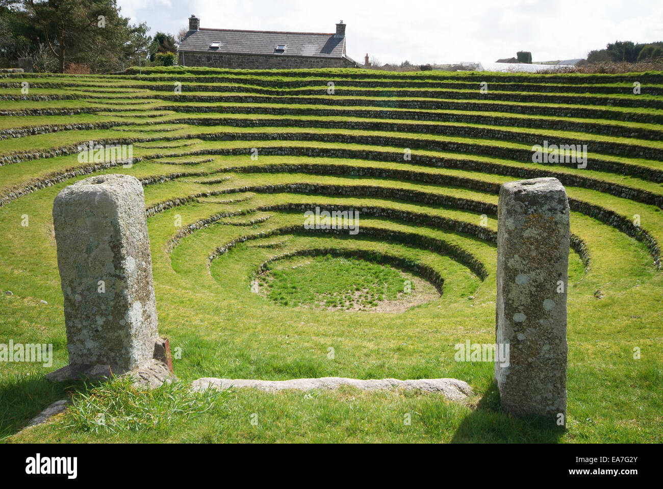 Gwennap Pit John Wesley Methodist grassy open air amphitheatre Redruth ...