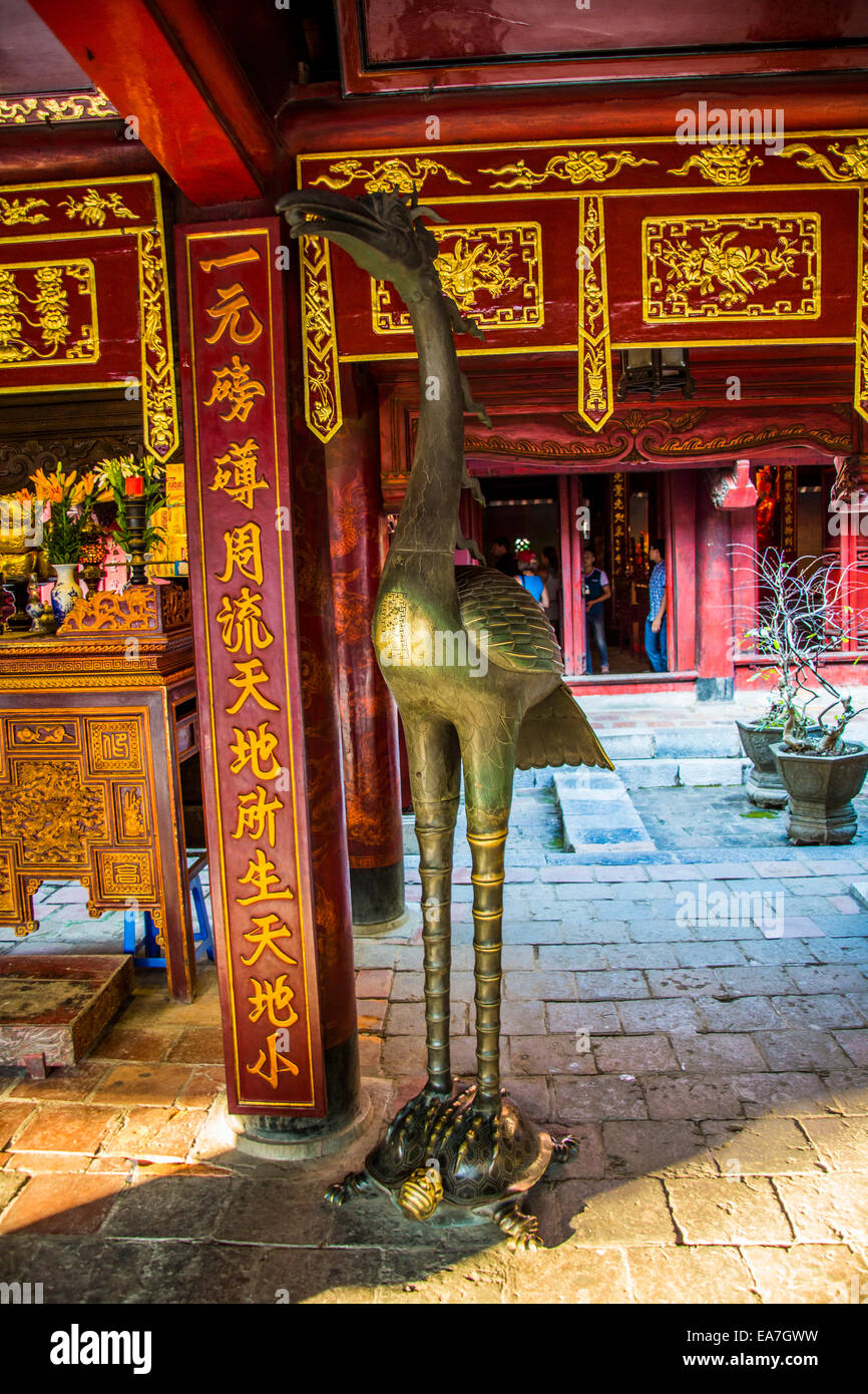 Bird on Turtle in temple in Hanoi, Vietnam Stock Photo - Alamy