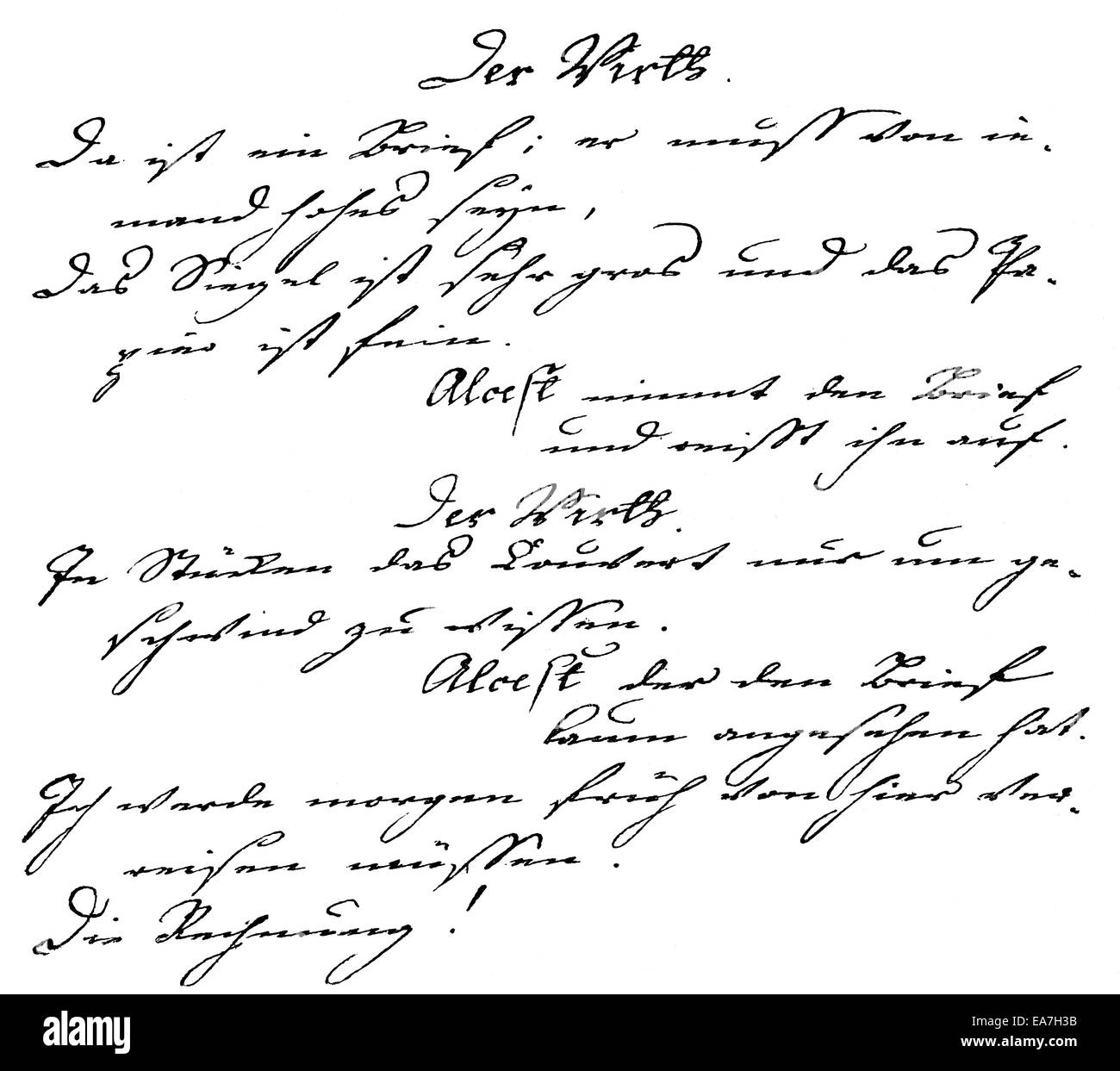 historic manuscript, 1769, by Johann Wolfgang von Goethe, 1749-1832 ...