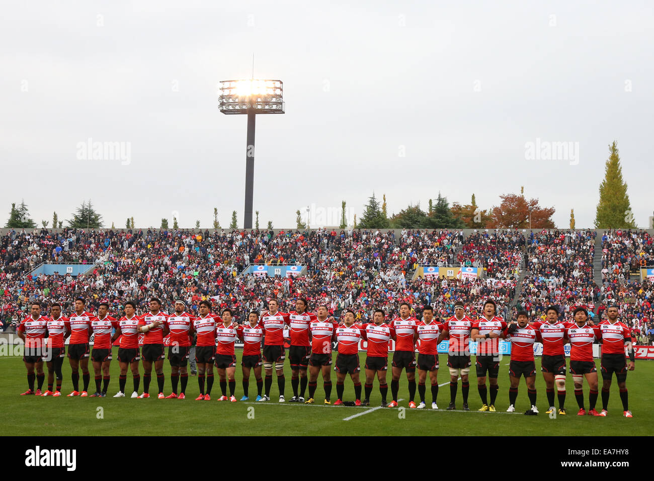 Chichibunomiya Rugby Stadium, Tokyo, Japan. 8th Nov, 2014. Japan team ...