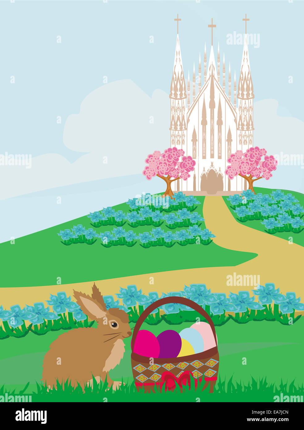 Easter landscape eggs sweet bunny hi-res stock photography and images ...