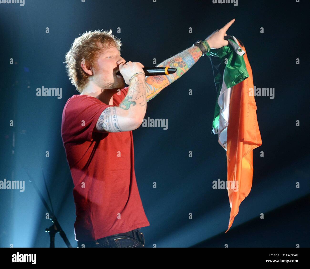 Ed Sheeran performing live in concert at Vicar Street as part of a 3 ...