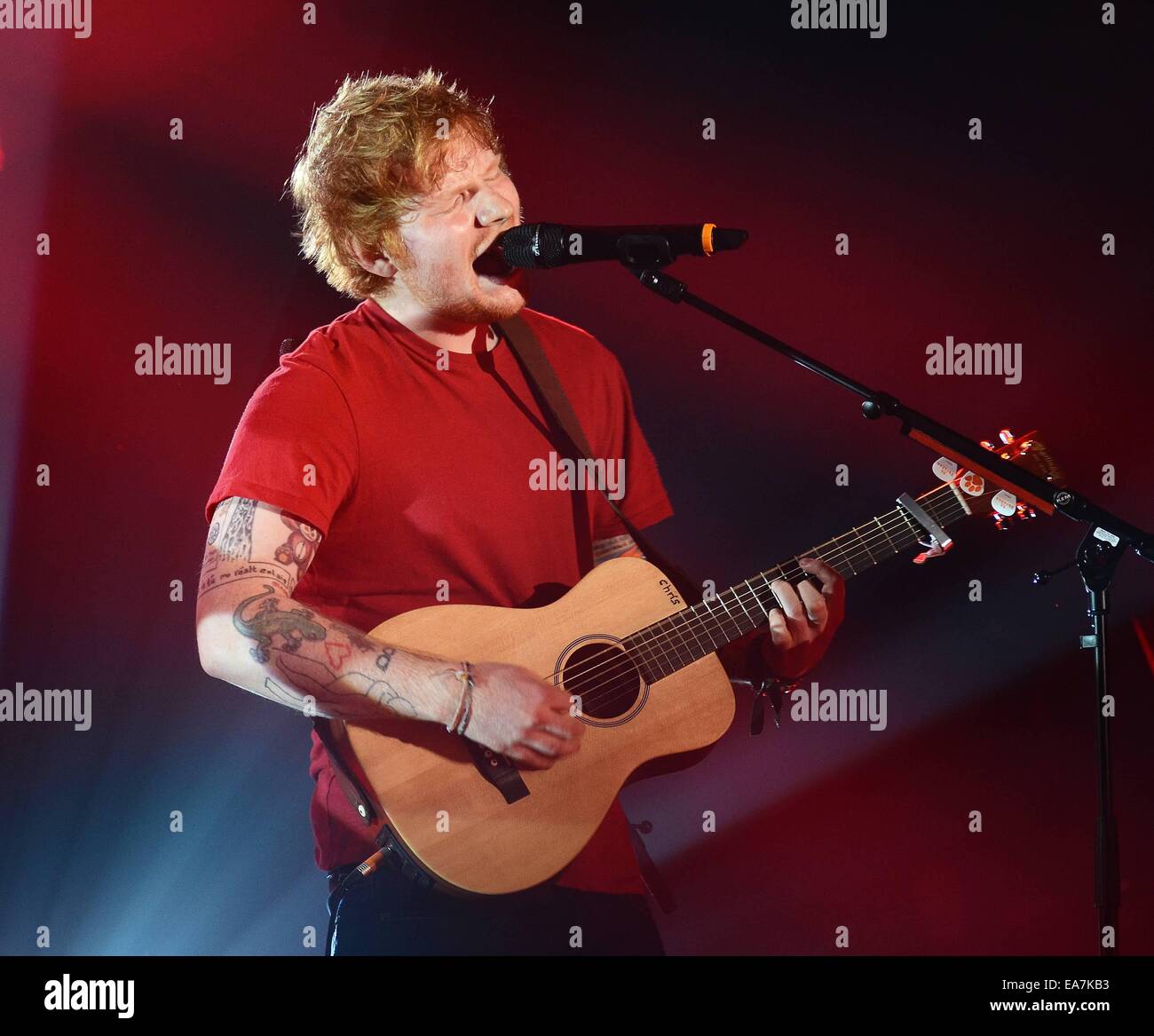 Ed Sheeran performing live in concert at Vicar Street as part of a 3 ...