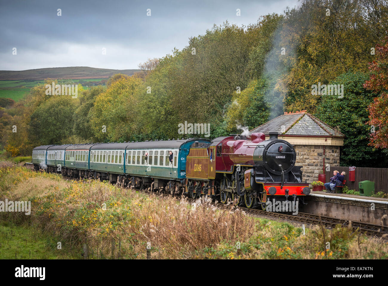 The " Crab " Mogul locomotive at Irwell Vale halt.. The East Lancashire ...