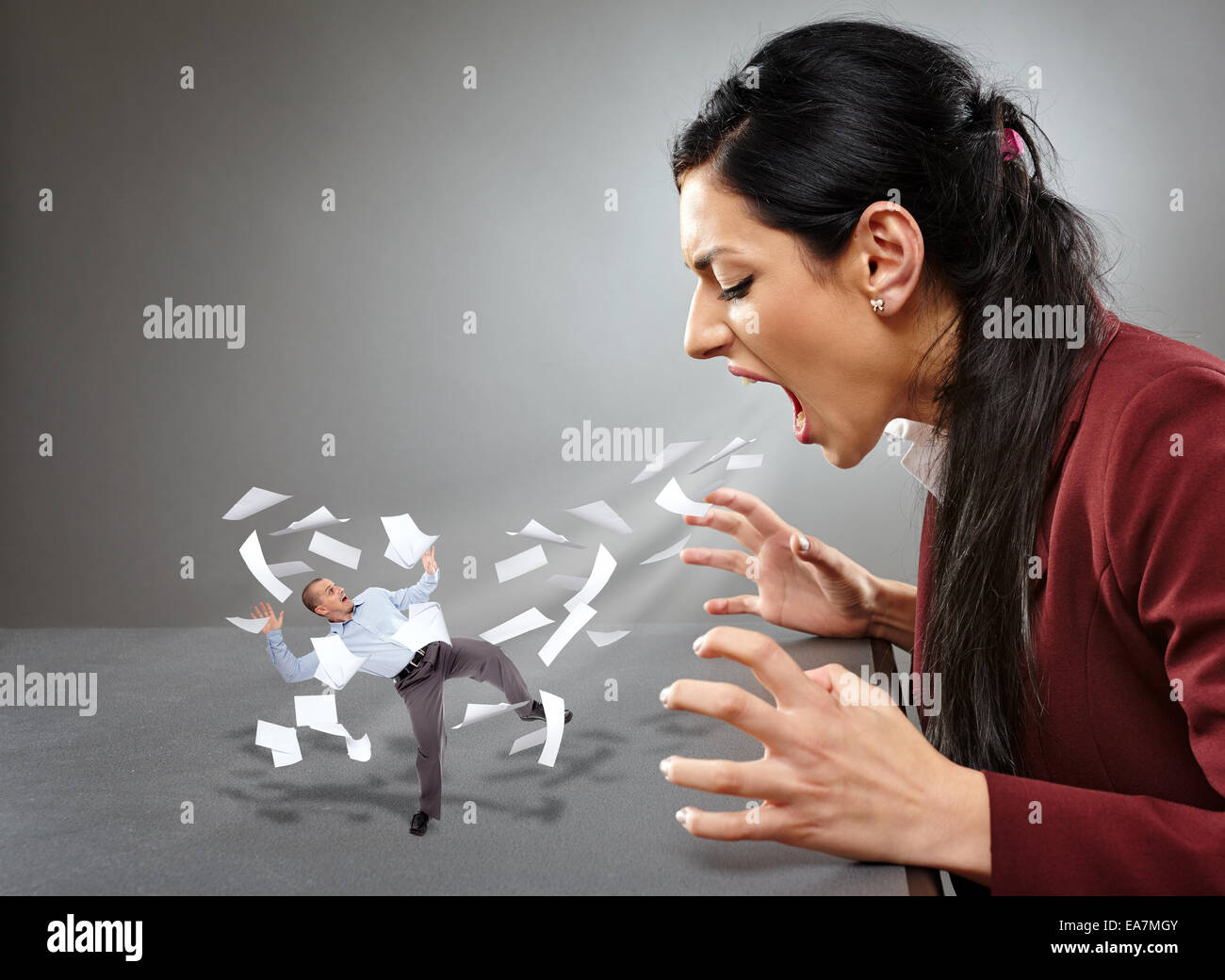 Boss yelling at employee hi-res stock photography and images - Alamy