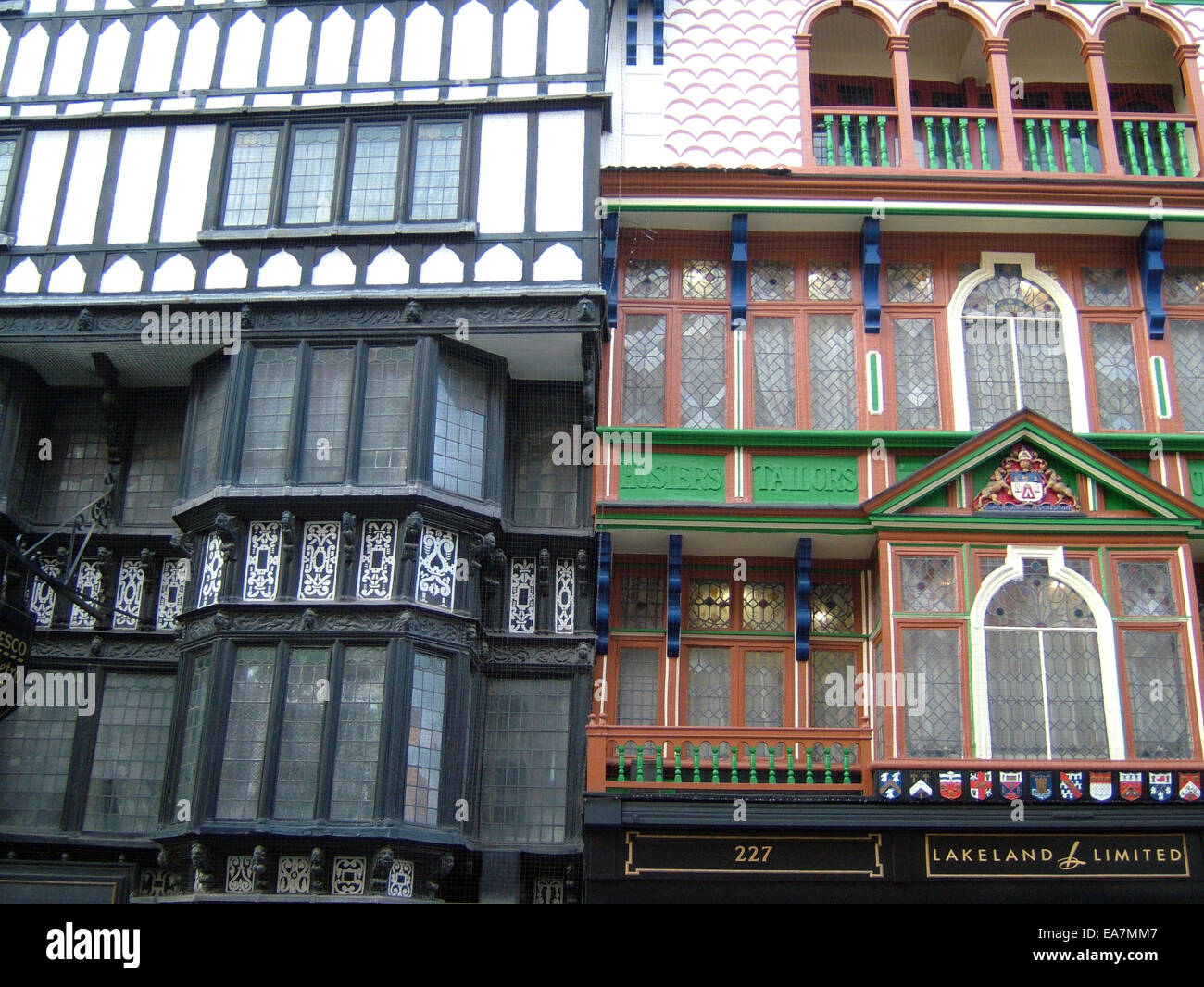 Exeter Town Centre Half Timbered Lakeland & Tesco Metro Buildings Devon ...