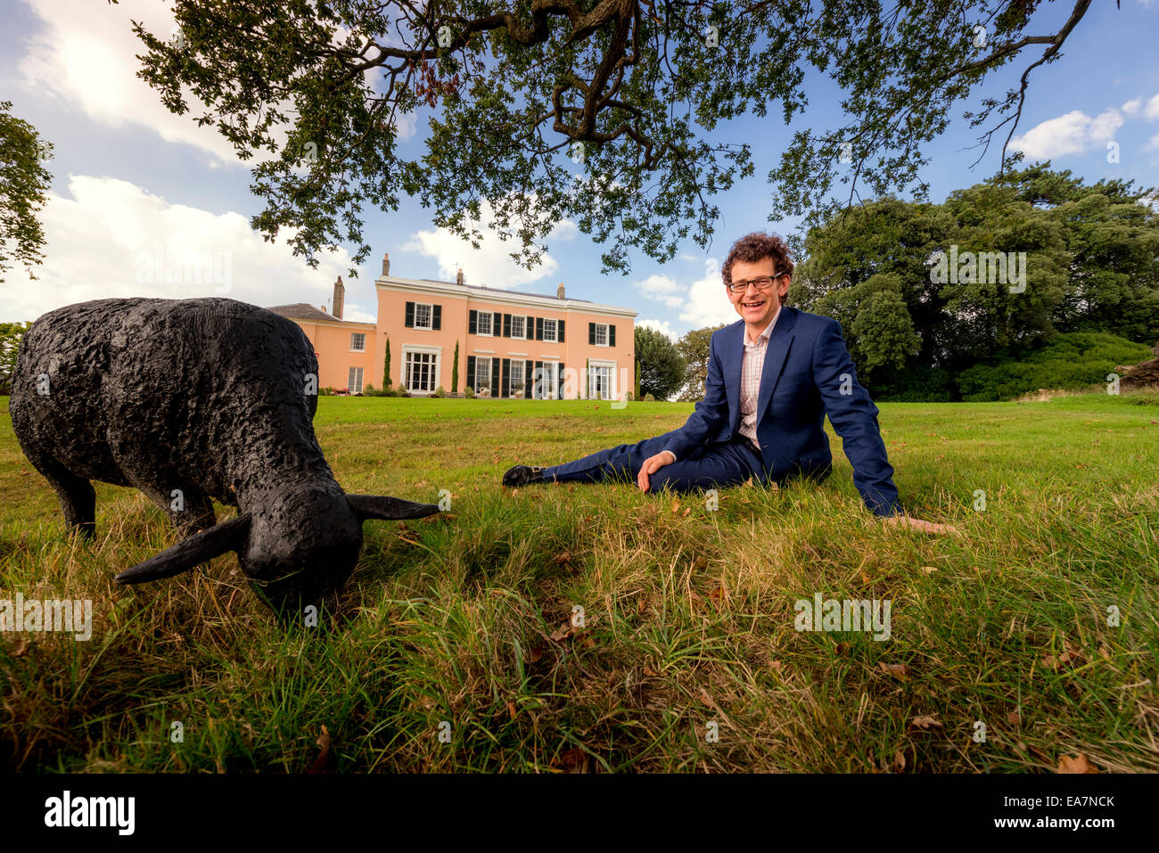 Composer Ned Bigham at his West Sussex home - Bignor Park House Stock ...