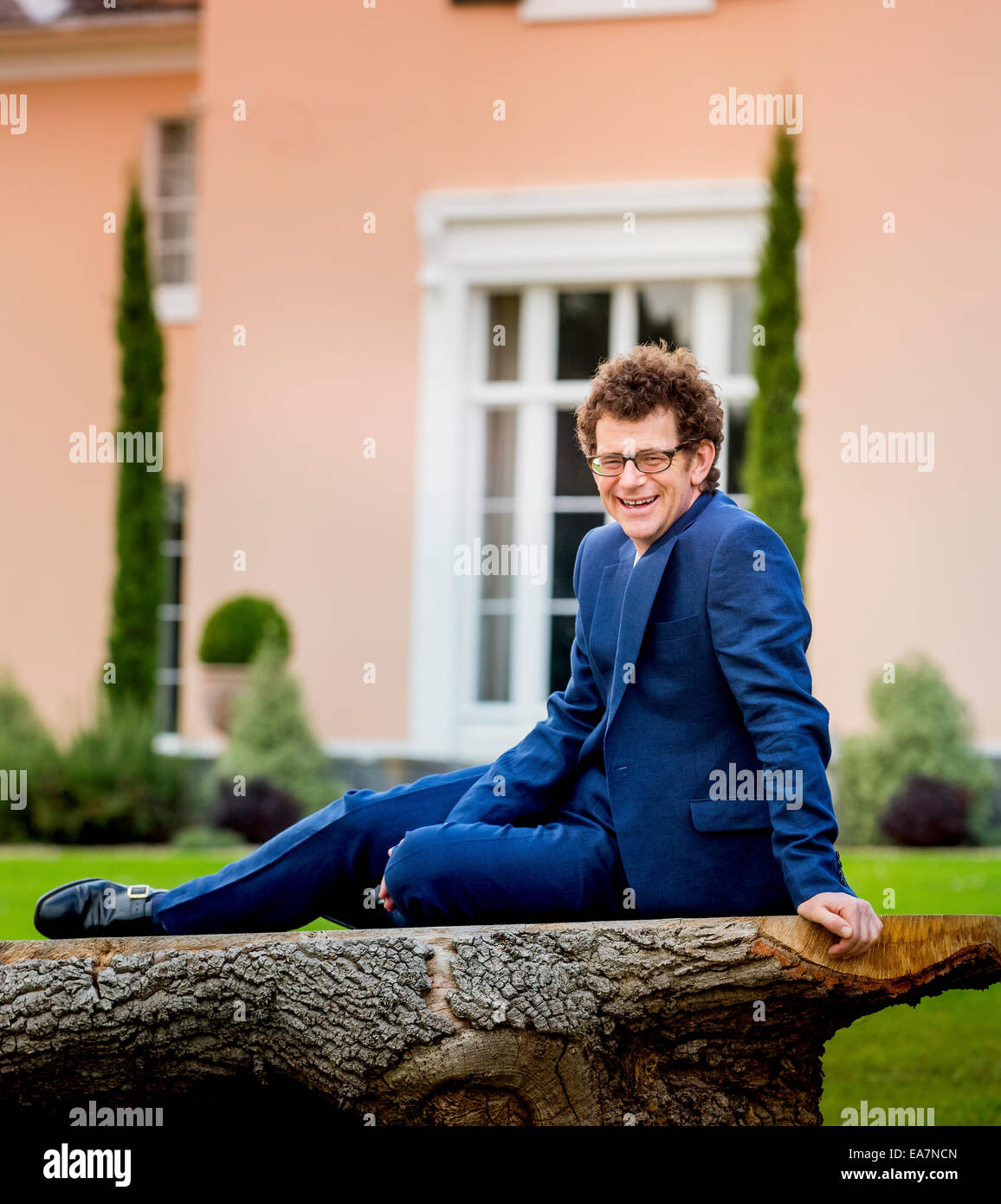Composer Ned Bigham at his West Sussex home - Bignor Park House Stock ...