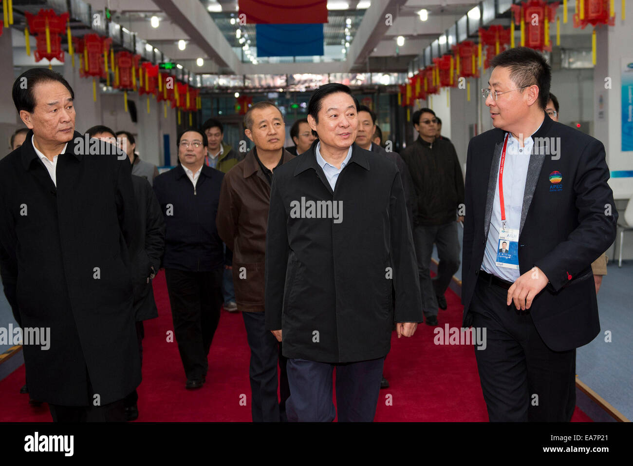 Beijing, China. 8th Nov, 2014. Liu Qibao (C front), head of the ...