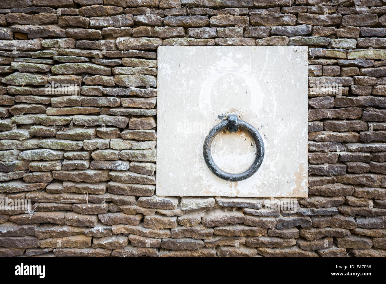 Tethering ring on a wall at the stables, Sandringham House, Norfolk ...