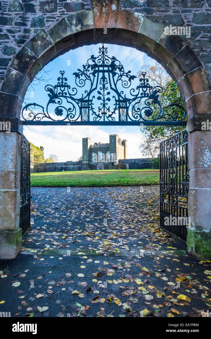 The main gate to Hillsborough Fort Co Down with surrounding woodland in ...
