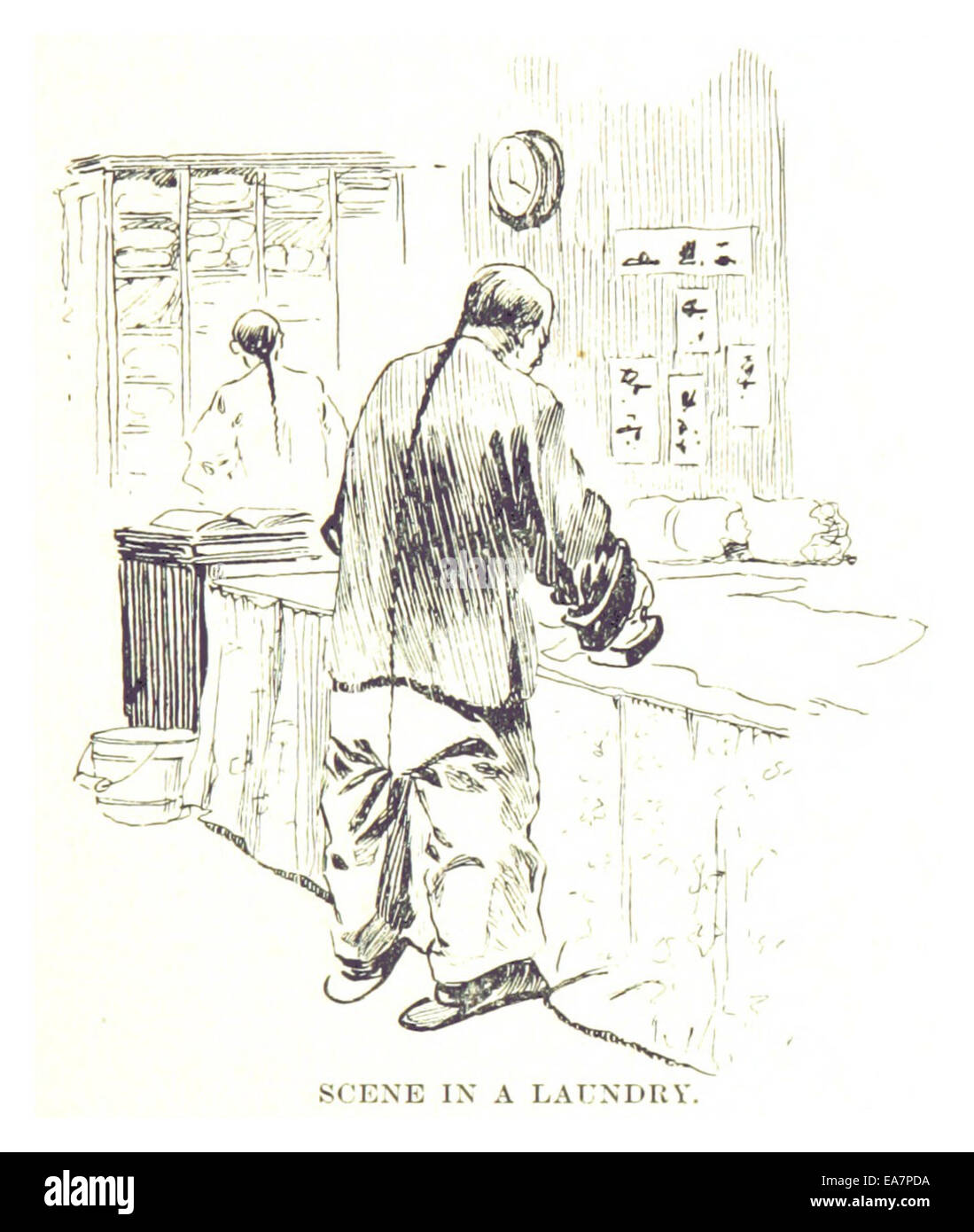 This 1898 illustration by Beck captures a scene in a laundry, providing ...