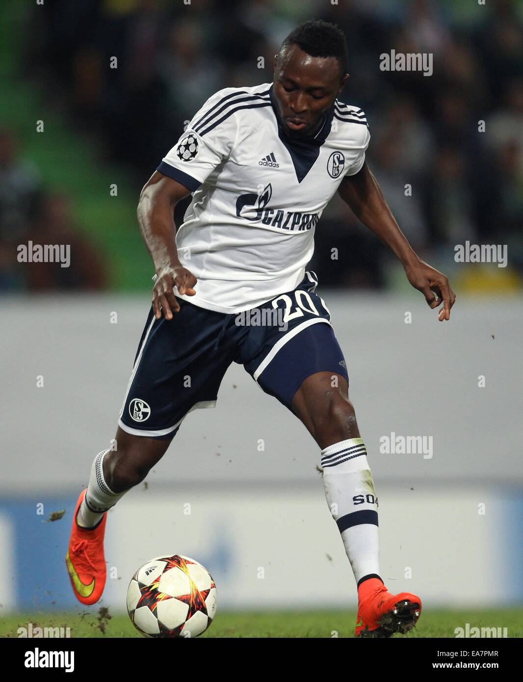 Schalke's Chinedu Obasi plays a ball during the UEFA Champions League ...