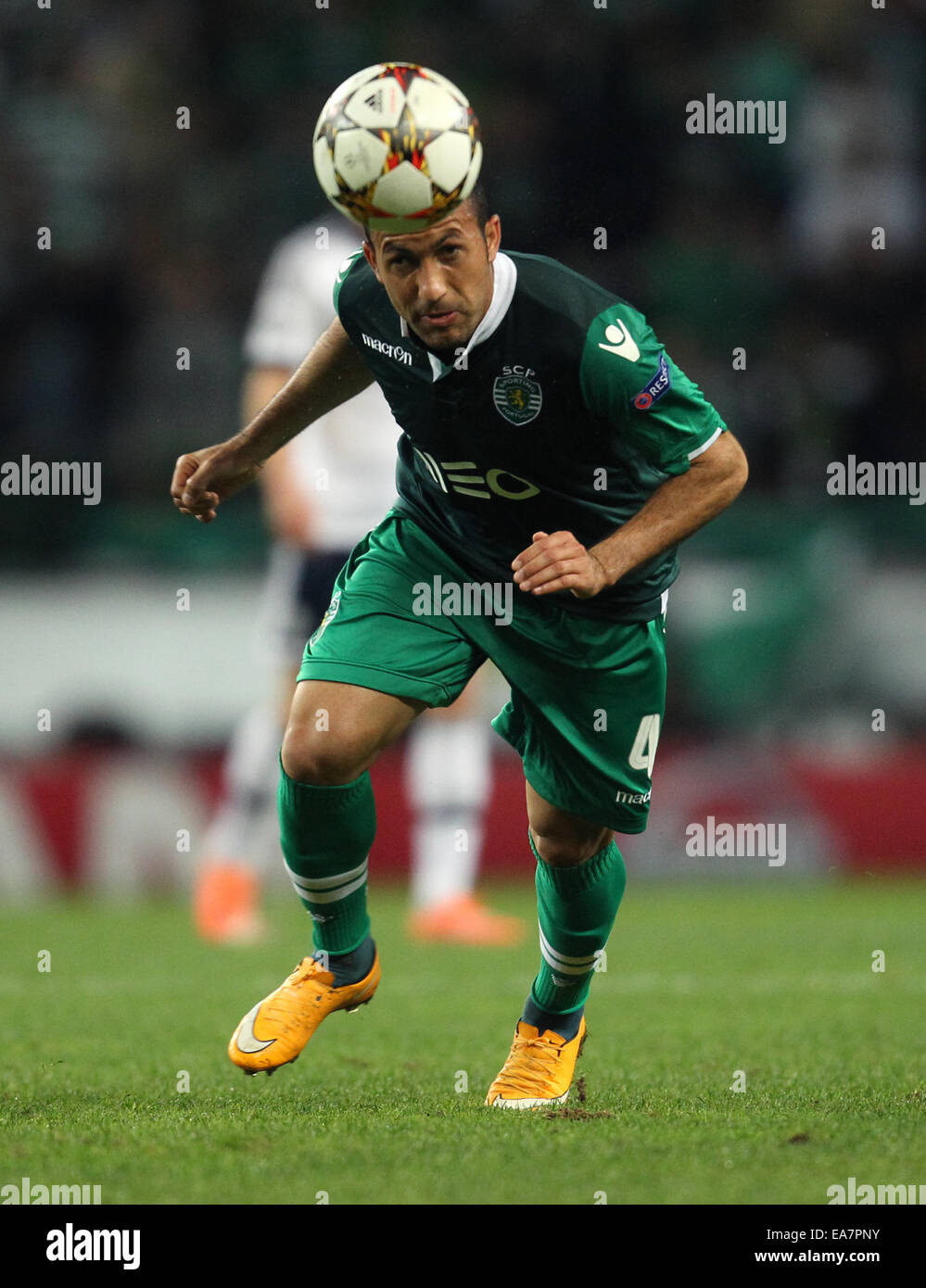Sporting Lisbon's Jefferson plays a ball during the UEFA Champions ...