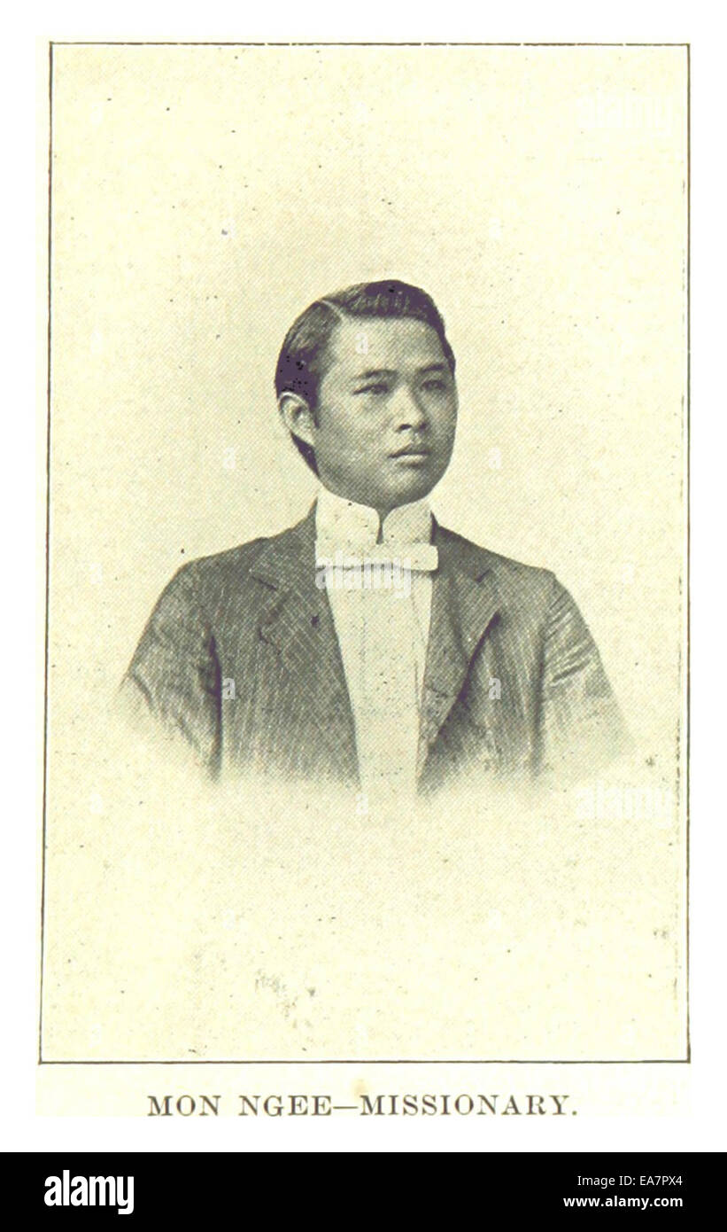 A 1898 depiction of Mon Ngee, a missionary figure. The artwork focuses ...