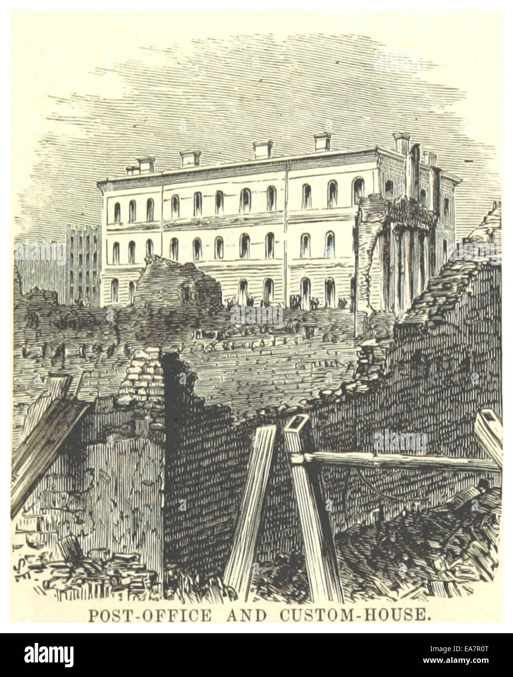 This 1871 illustration by Colbert shows the post office and custom ...