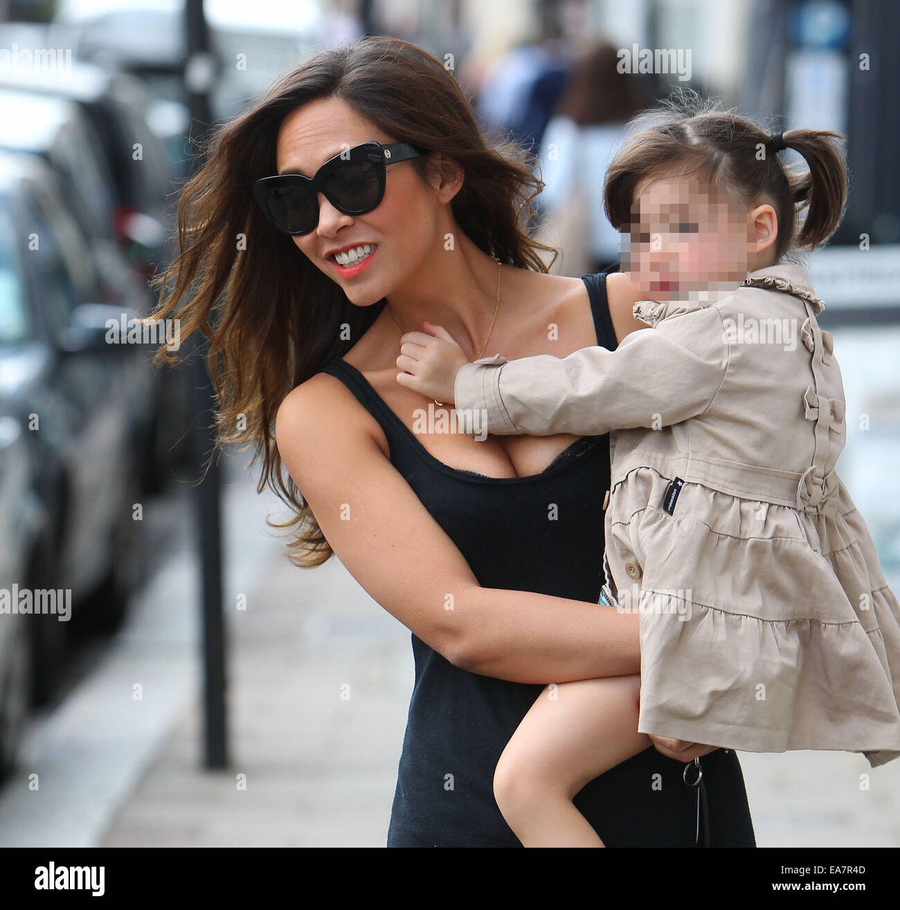Myleene Klass out near her London home with her daughters Ava and Hero ...