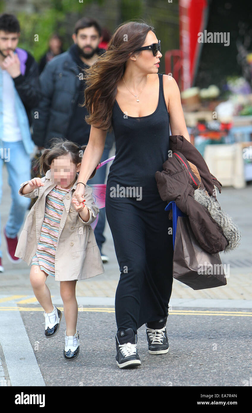 Myleene Klass out near her London home with her daughters Ava and Hero ...