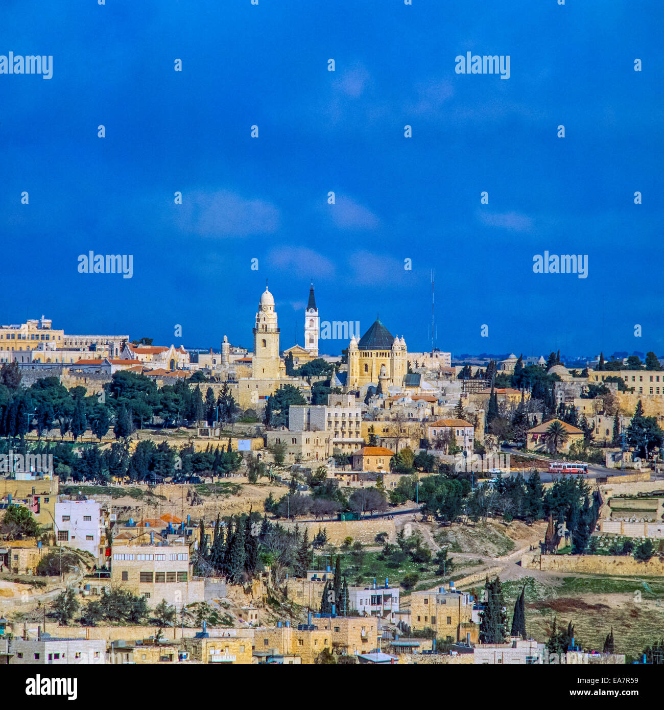 Overview on Mount Zion from Hass Promenade East Talpiot Jerusalem ...