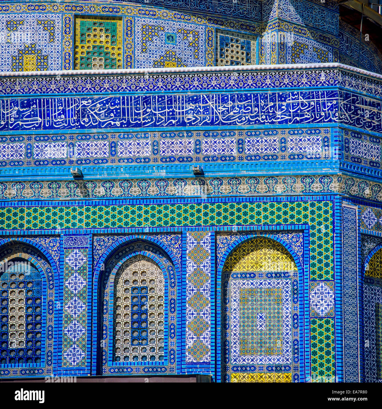 Mosaics of Dome of the Rock on Temple Mount Jerusalem Israel Stock ...