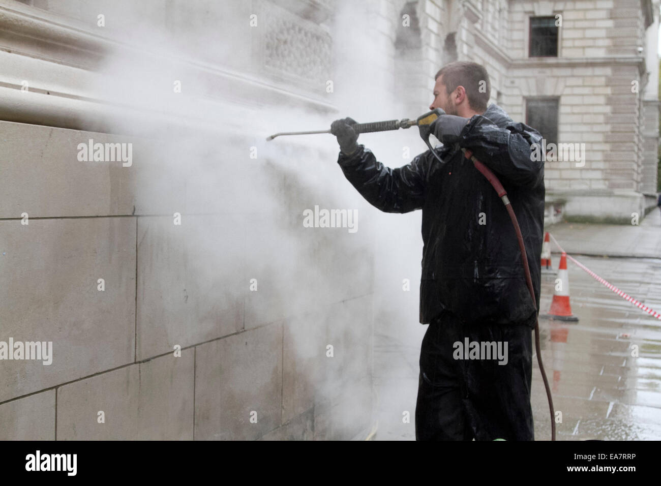 Westminster London,UK. 8th November 2014. Cleaners from Westminster ...
