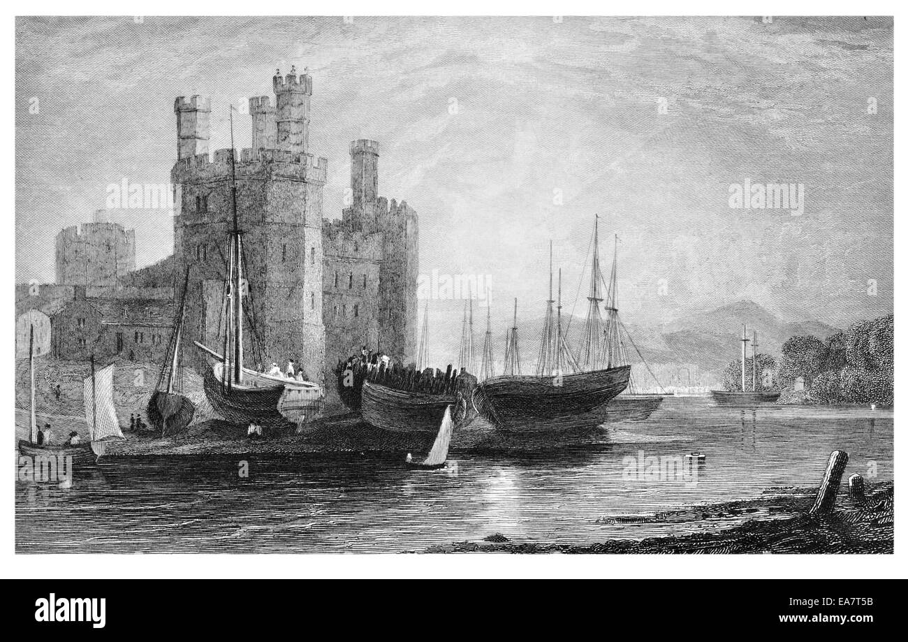 Eagle tower caernarvon castle caernarfon hi-res stock photography and ...