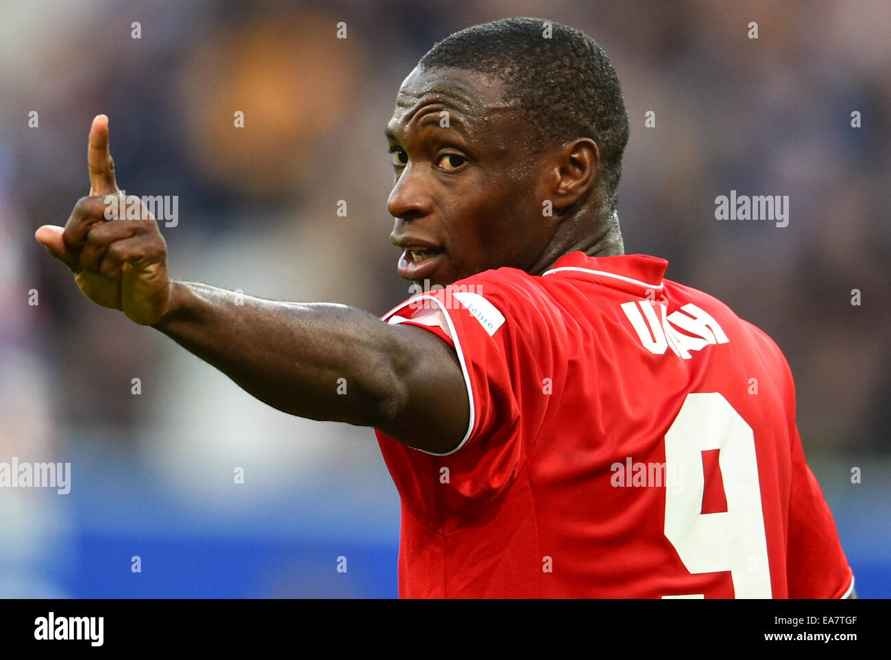 Sinsheim, Germany. 8th Nov, 2014. Cologne's goalkeeper Anthony Ujah ...