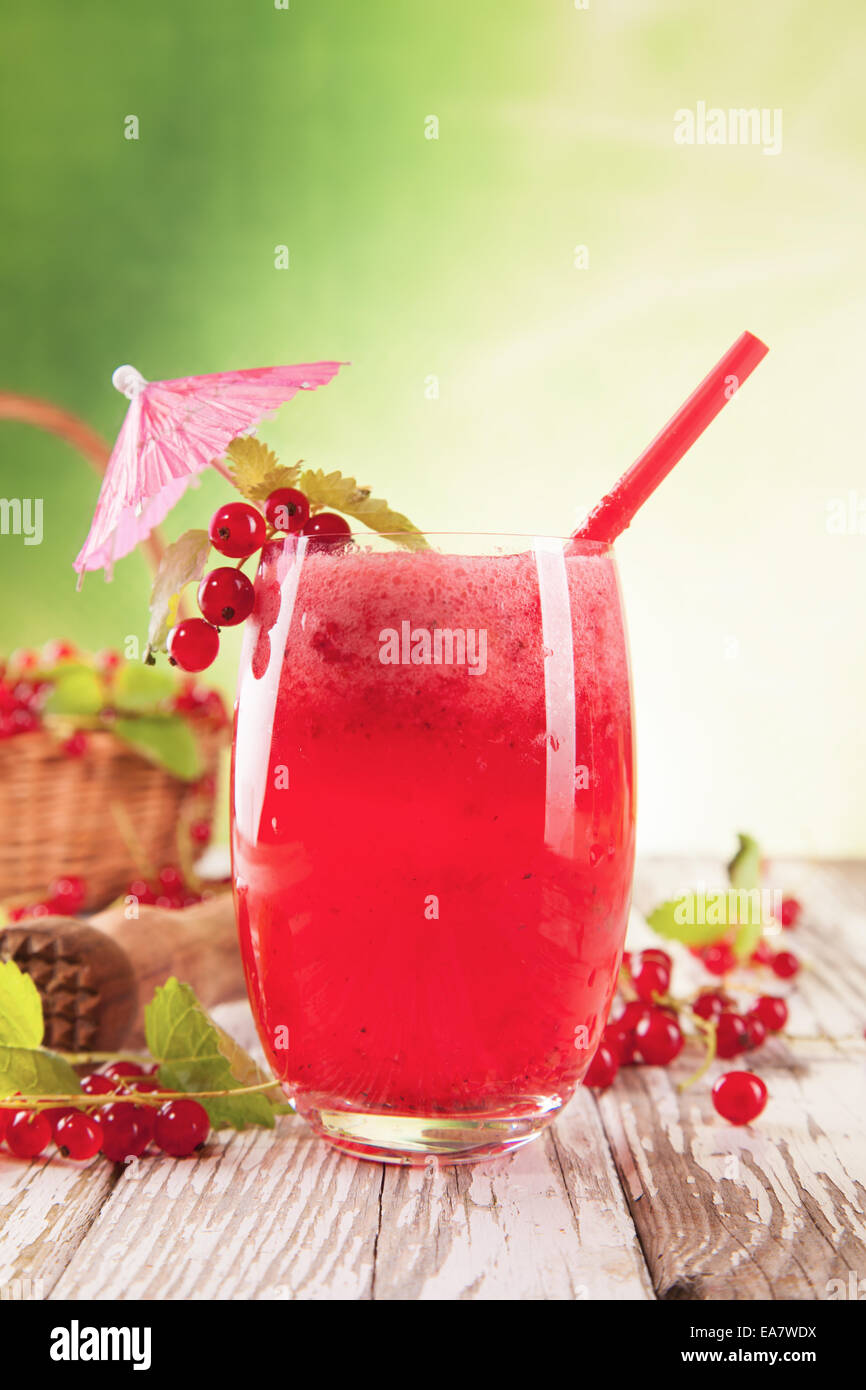 Fresh harvested currant mixed into drink Stock Photo - Alamy