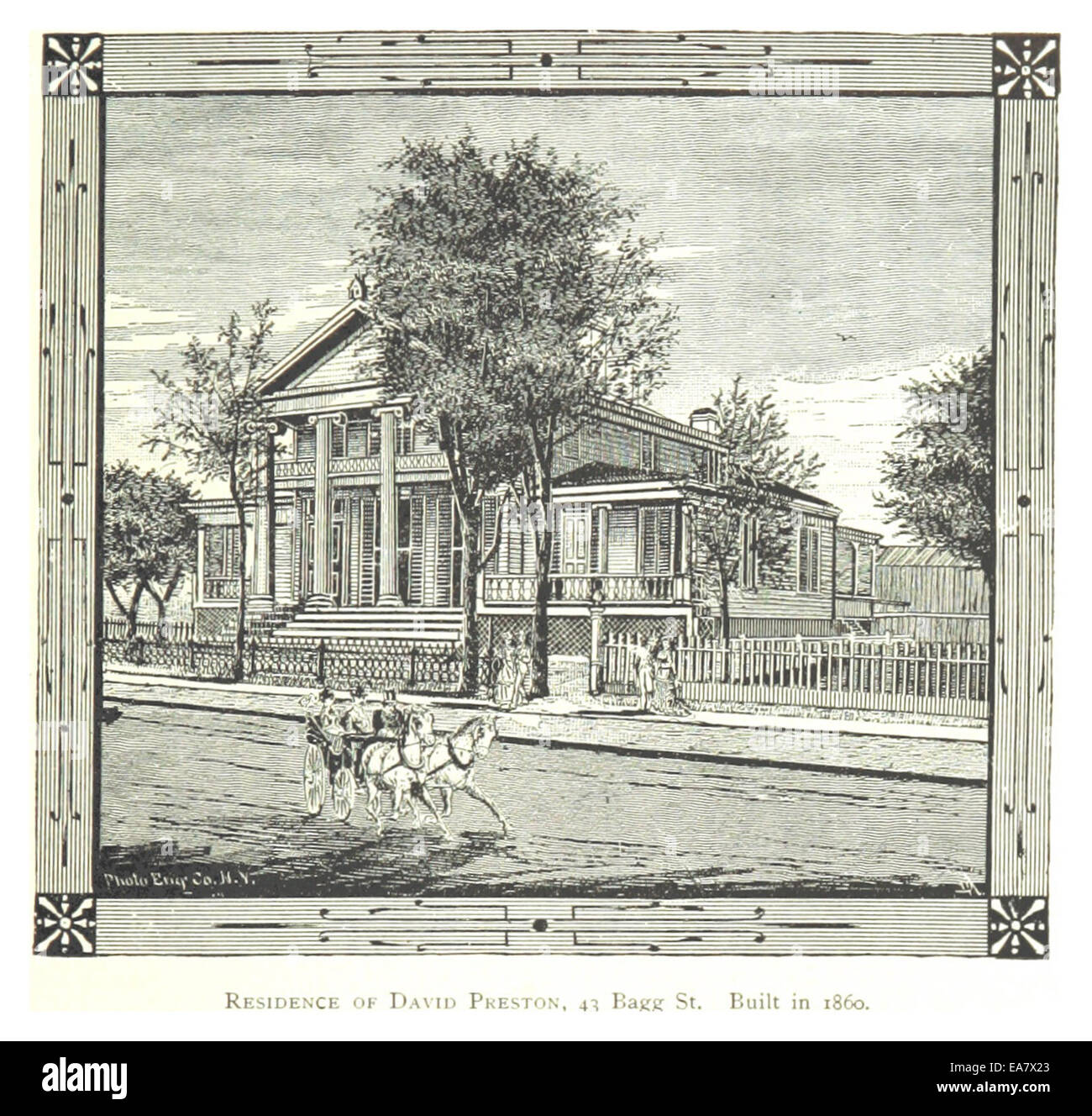 This 1884 illustration by Farmer depicts the residence of David Preston ...