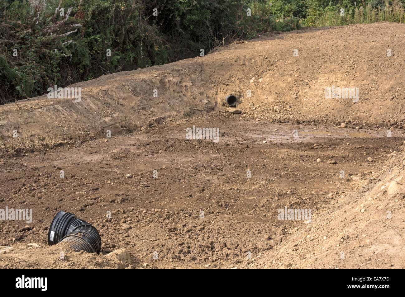 Newly built pond, This is on a feeder stream for a reservoir, it will ...