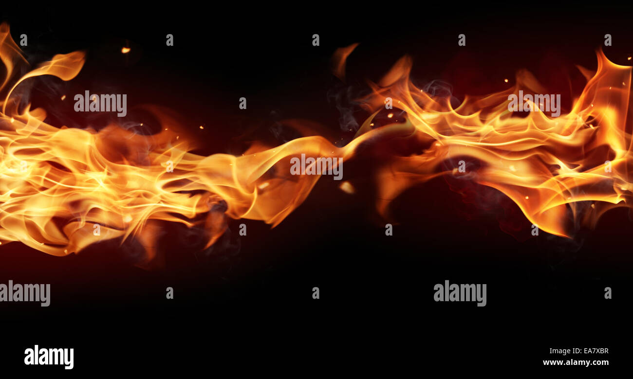 Fire stripe with free space for text. isolated on black background ...