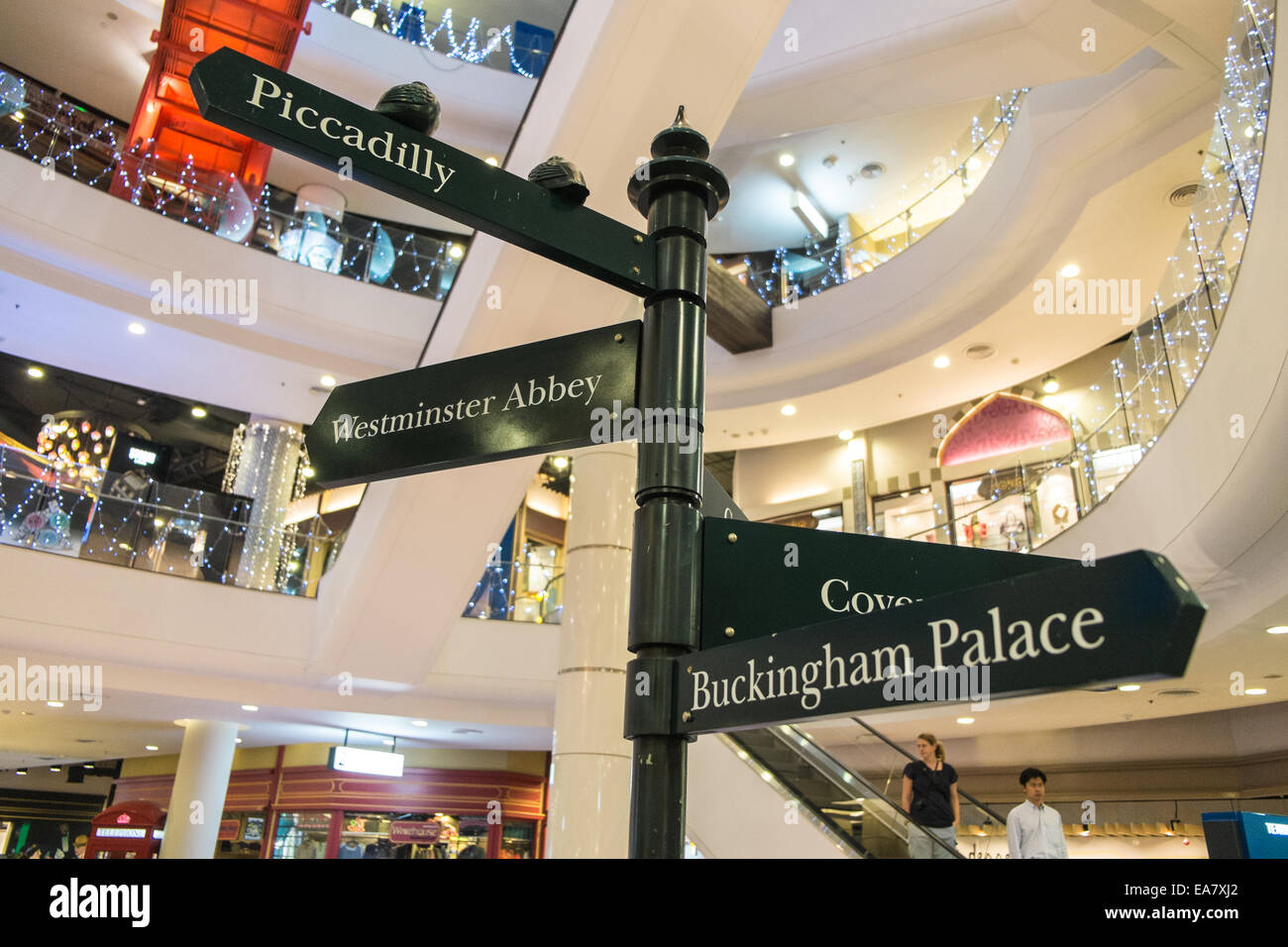 Signpost for London landmarks in Terminal 21 shopping mall on London ...