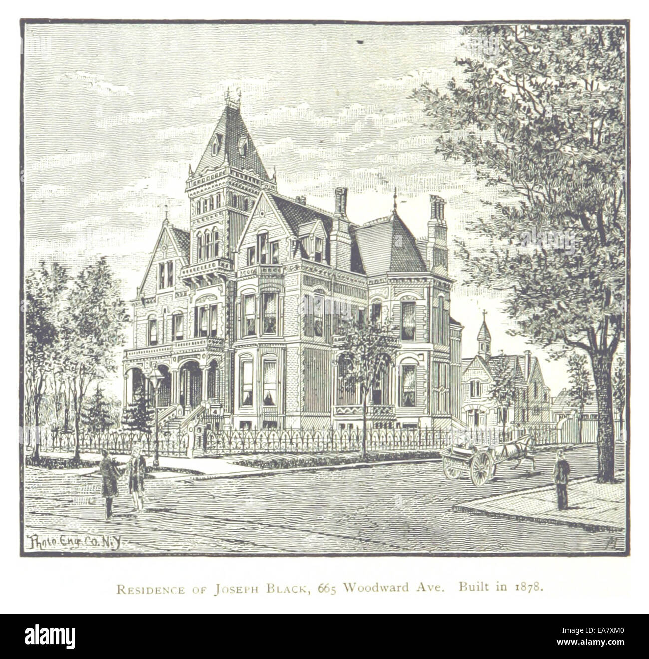 An 1884 illustration of the residence of Joseph Black, located at 665 ...