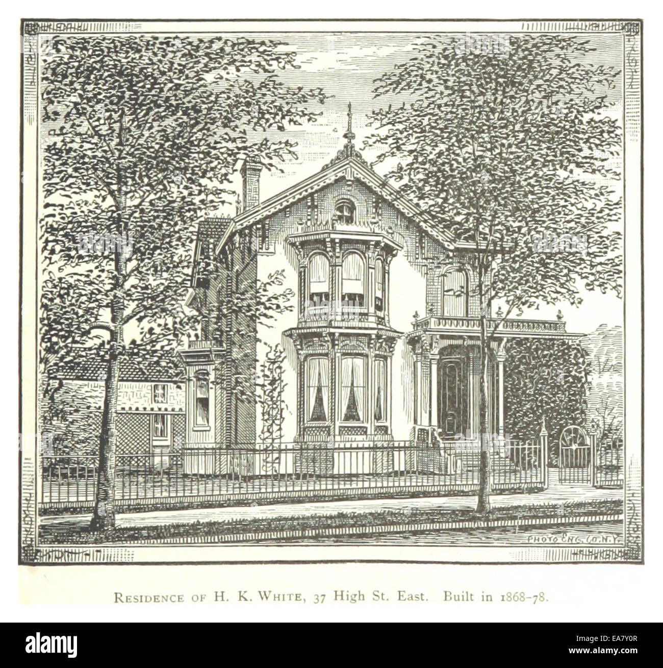 An illustration from the 1884 book 'FARMER' depicting the residence of ...