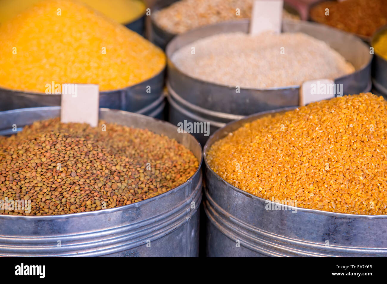 Grains on the market in Marrakech, Morocco Stock Photo - Alamy